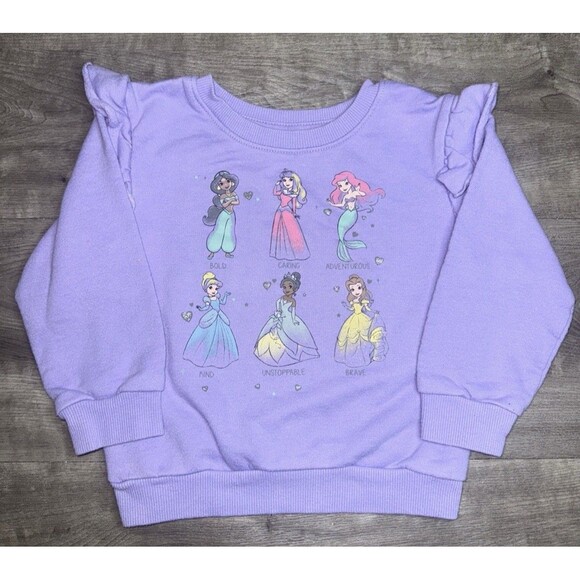 Disney | Shirts & Tops | Disney Princess Sweater Youth Size 2t Purple ...